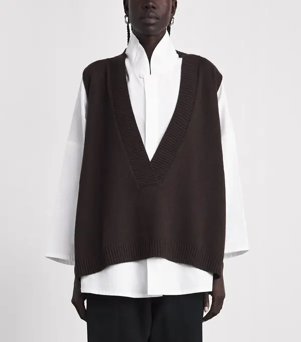 Eskandar Cashmere Plunge-neck Sweater Vest