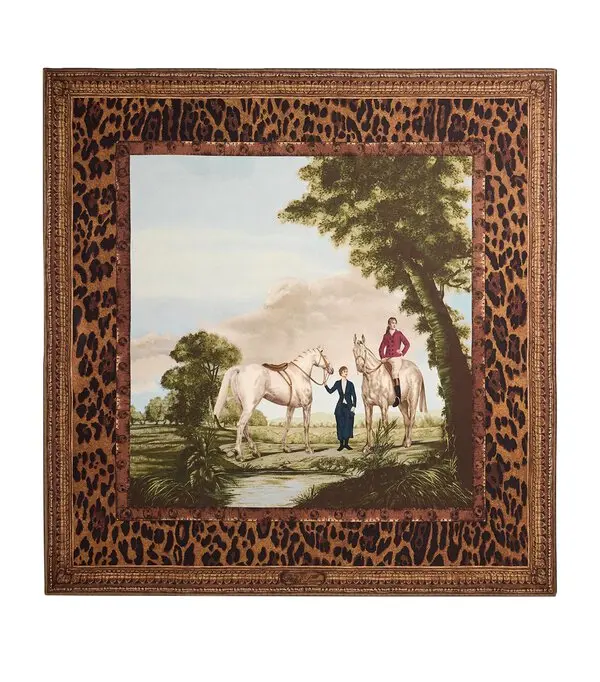 Ralph Lauren Silk Scenic Print Scarf - Beige