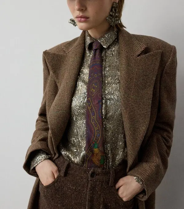 Ralph Lauren Printed Silk Neck Tie