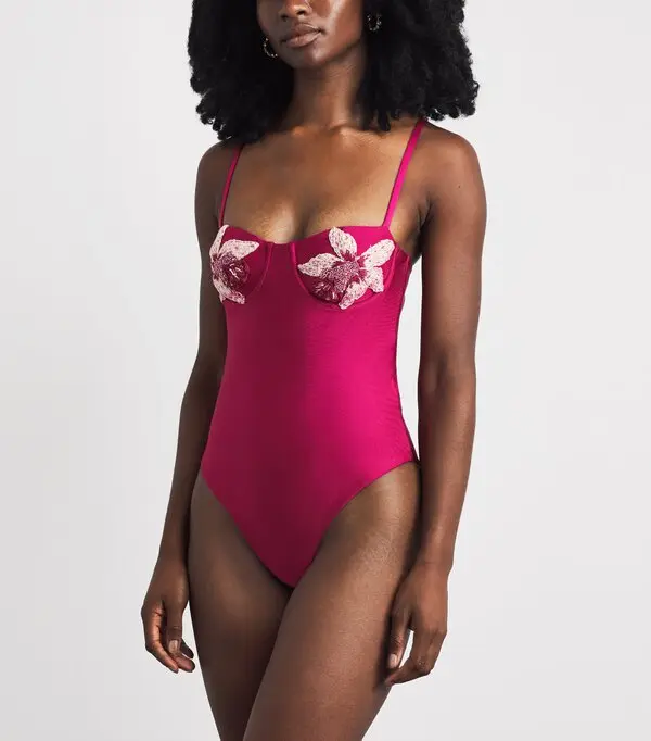 PatBO Flower Embellished Swimsuit