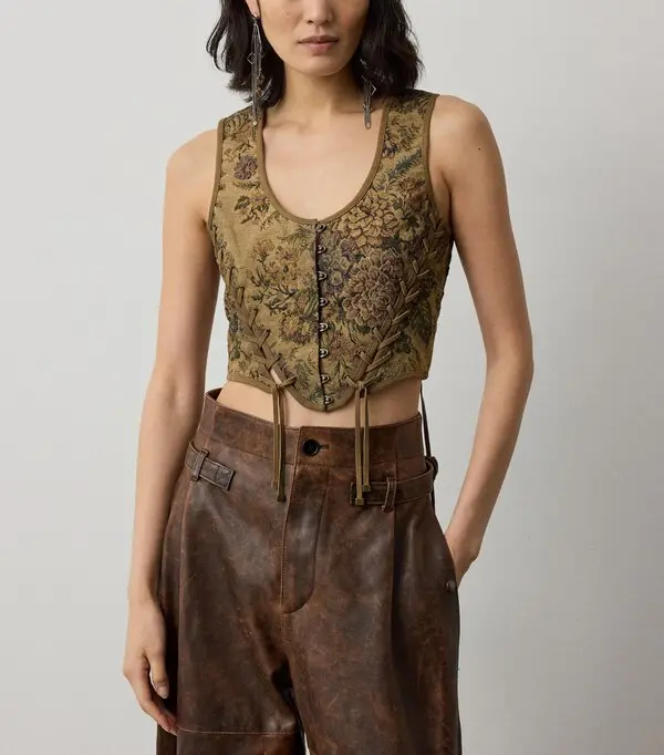 Ralph Lauren Sleeveless Thurlow Corset Top