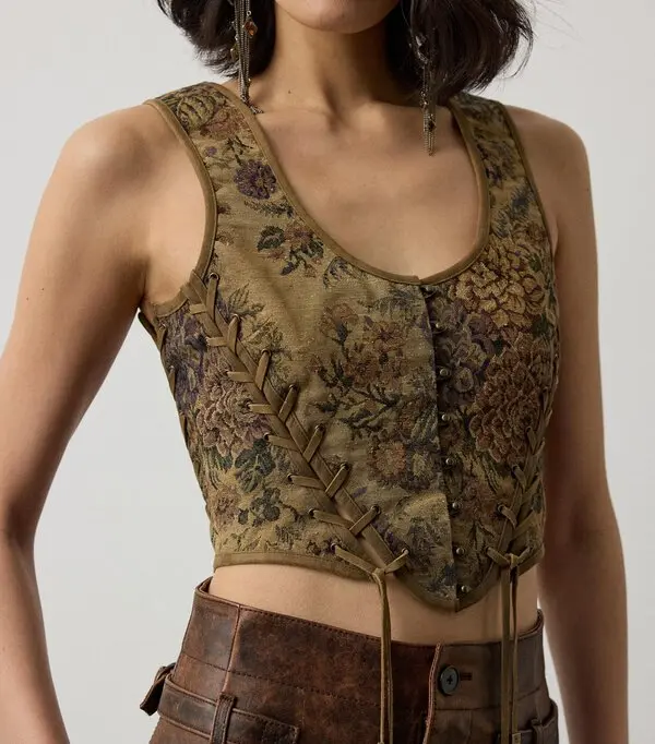 Ralph Lauren Sleeveless Thurlow Corset Top