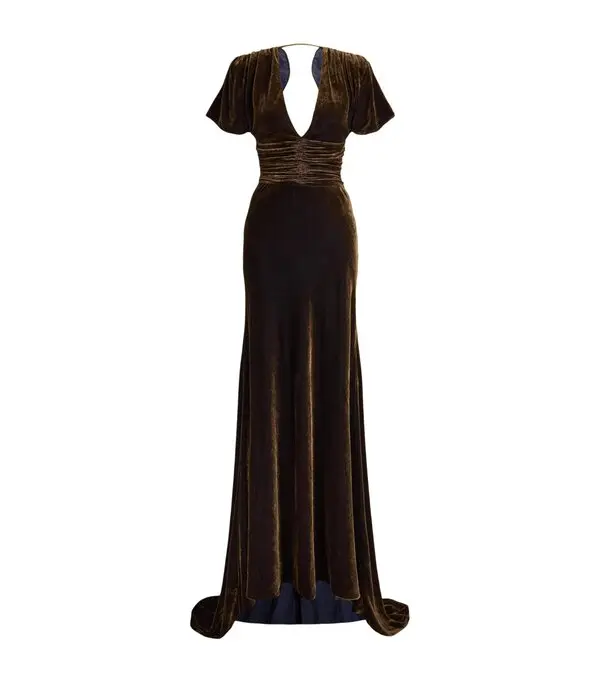Ralph Lauren Velvet Charisse Gown - Brown
