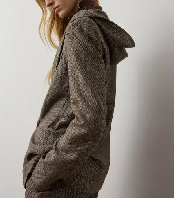 Ralph Lauren Wool Hooded Single-breasted Blazer