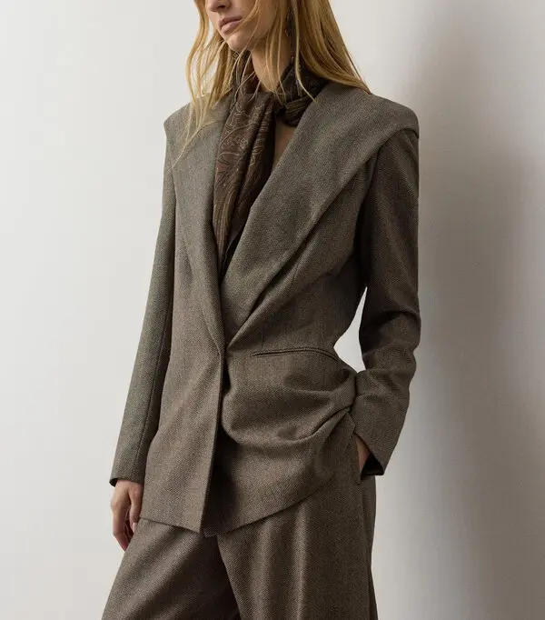 Ralph Lauren Wool Hooded Single-breasted Blazer