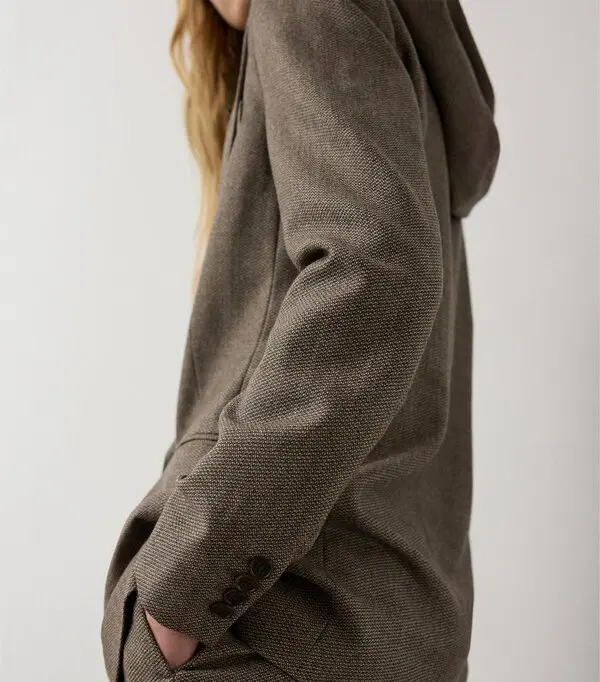 Ralph Lauren Wool Hooded Single-breasted Blazer