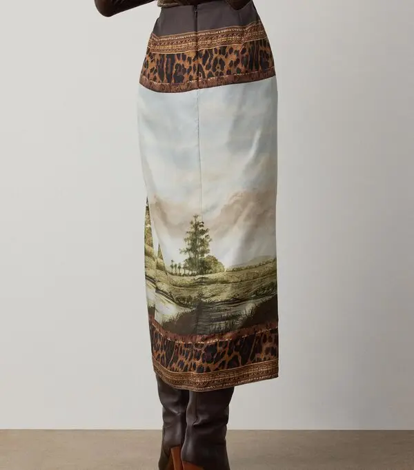 Ralph Lauren Silk Debbie Midi Skirt