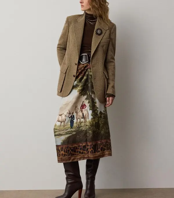 Ralph Lauren Silk Debbie Midi Skirt