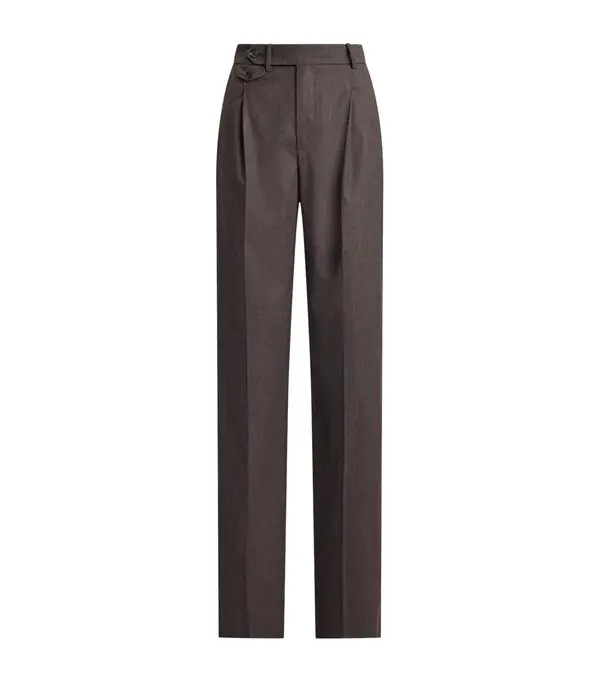 Ralph Lauren Wool-blend Straight Trousers - Brown