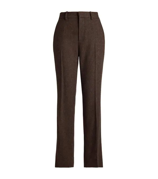 Ralph Lauren Wool-blend Straight Trousers - Brown
