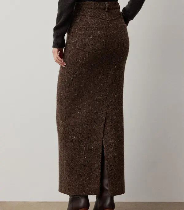 Ralph Lauren Donegal Tweed Fontaine Maxi Skirt