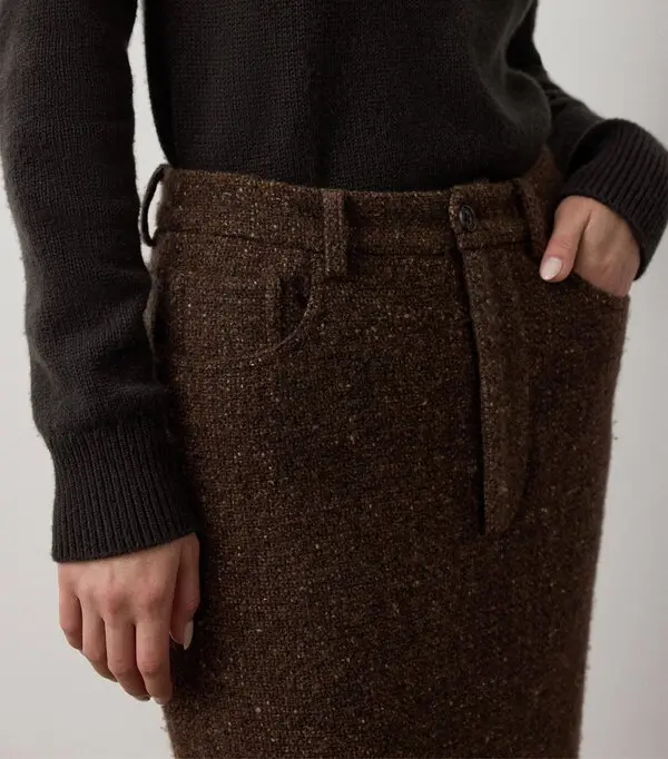 Ralph Lauren Donegal Tweed Fontaine Maxi Skirt