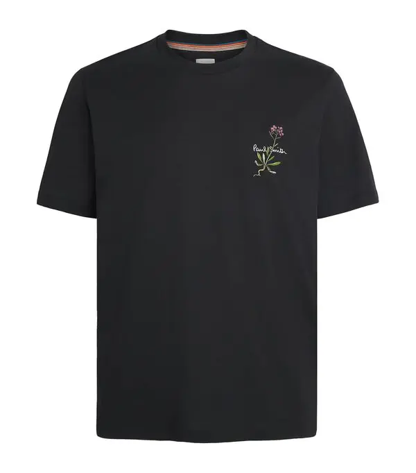 Paul Smith Organic Cotton Embroidered T-shirt - Black