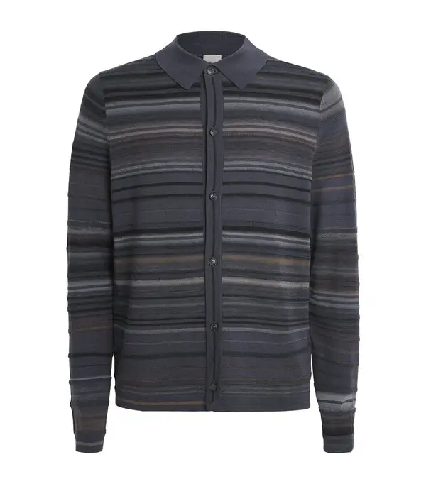 Paul Smith Merino Stripe Polo Cardigan