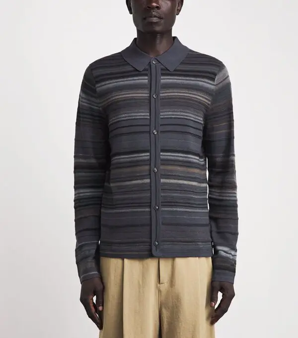 Paul Smith Merino Stripe Polo Cardigan