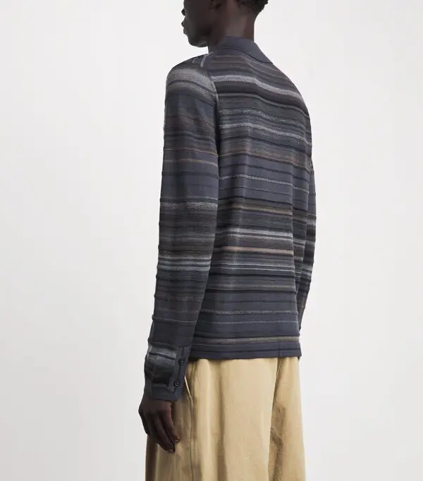 Paul Smith Merino Stripe Polo Cardigan