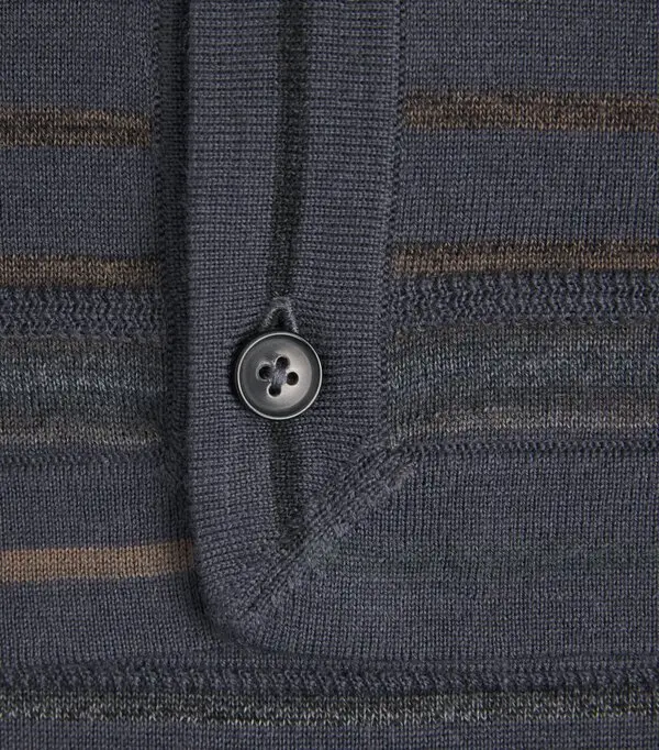 Paul Smith Merino Stripe Polo Cardigan