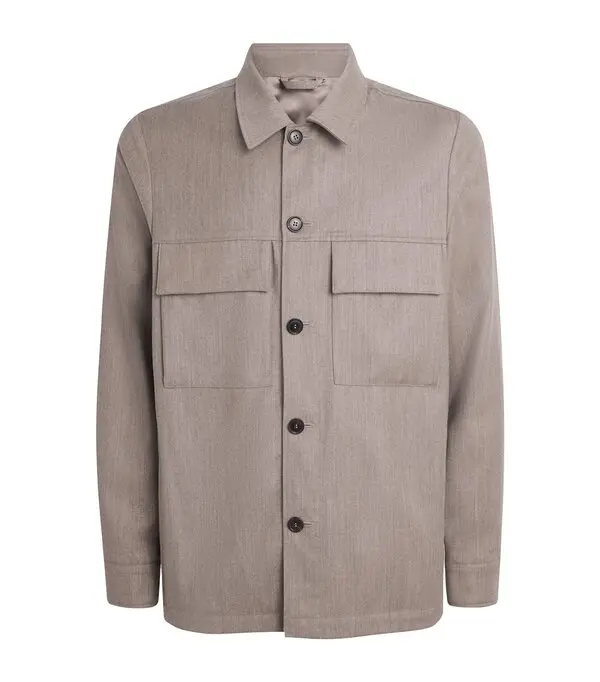 Paul Smith Wool-cashmere Overshirt - Grey