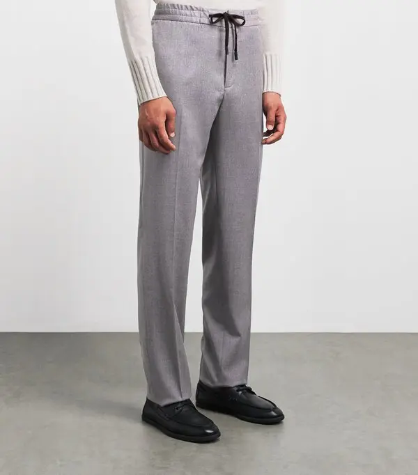 MAURIZIO BALDASSARI Stretch-virgin Wool Drawstring Trousers