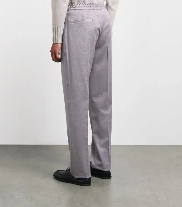 MAURIZIO BALDASSARI Stretch-virgin Wool Drawstring Trousers