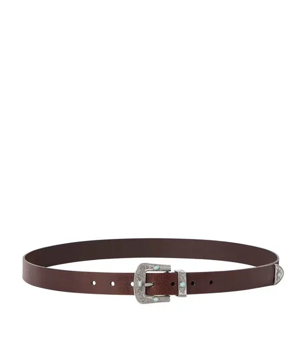 Brunello Cucinelli Leather Western Belt - Black