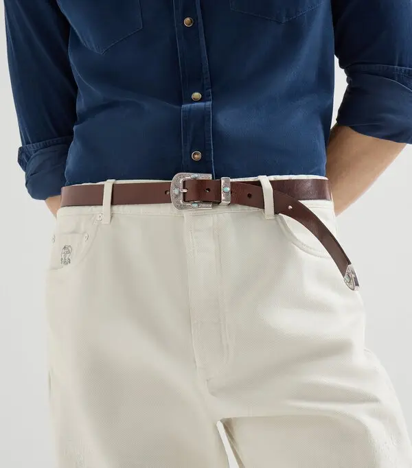 Brunello Cucinelli Leather Western Belt