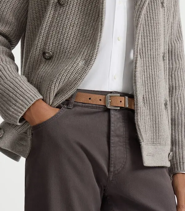 Brunello Cucinelli Reversed Calfskin Belt