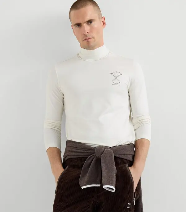 Brunello Cucinelli Stretch-silk Rollneck Sweatshirt