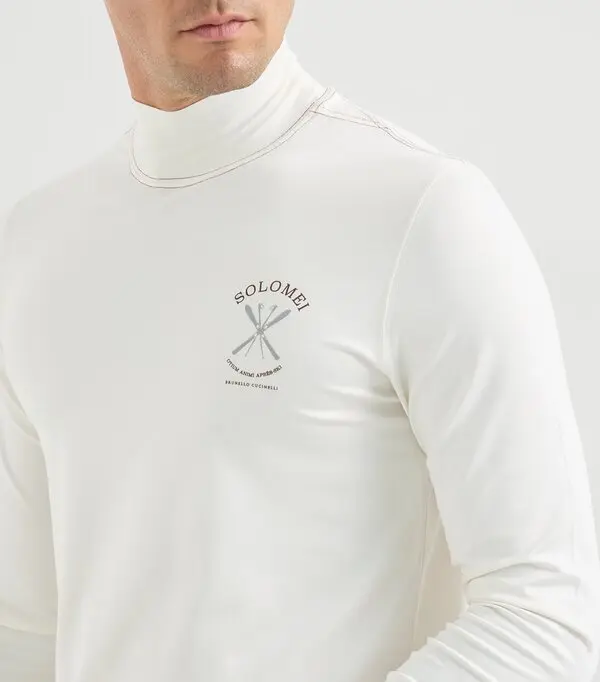 Brunello Cucinelli Stretch-silk Rollneck Sweatshirt