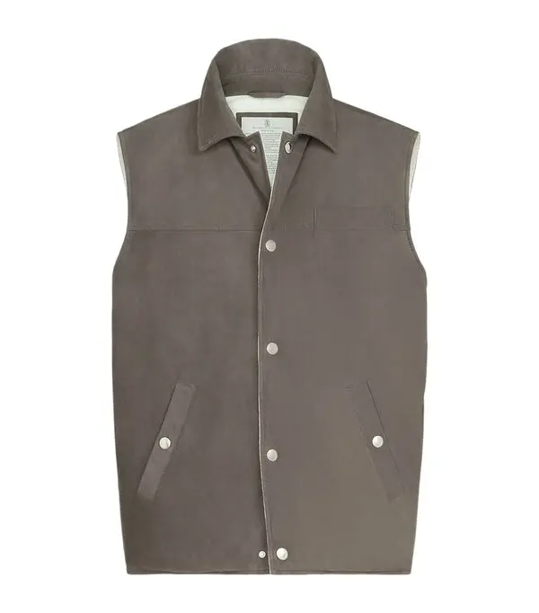 Brunello Cucinelli Down Leather Gilet