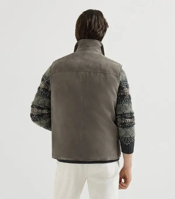 Brunello Cucinelli Down Leather Gilet