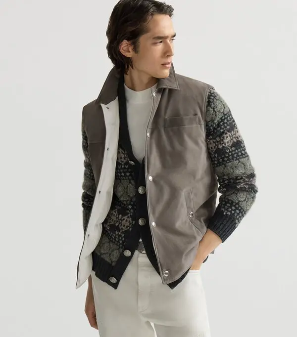 Brunello Cucinelli Down Leather Gilet