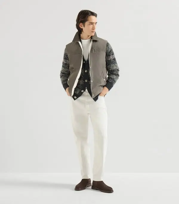 Brunello Cucinelli Down Leather Gilet