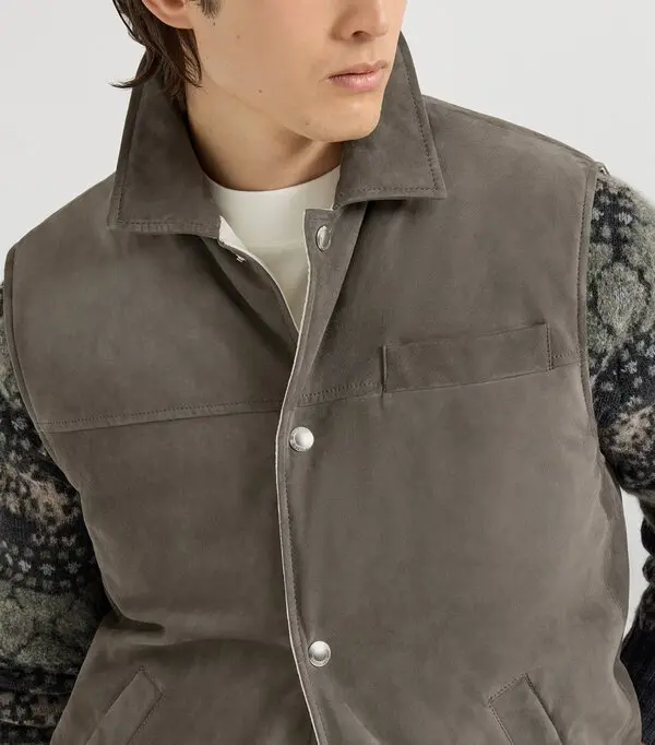 Brunello Cucinelli Down Leather Gilet