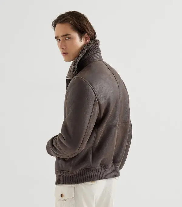 Brunello Cucinelli Shearling Bomber Jacket