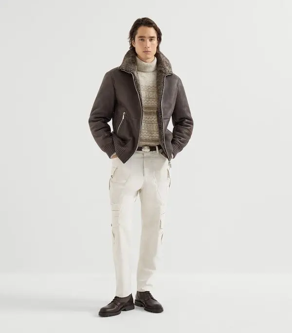 Brunello Cucinelli Shearling Bomber Jacket