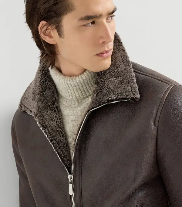 Brunello Cucinelli Shearling Bomber Jacket