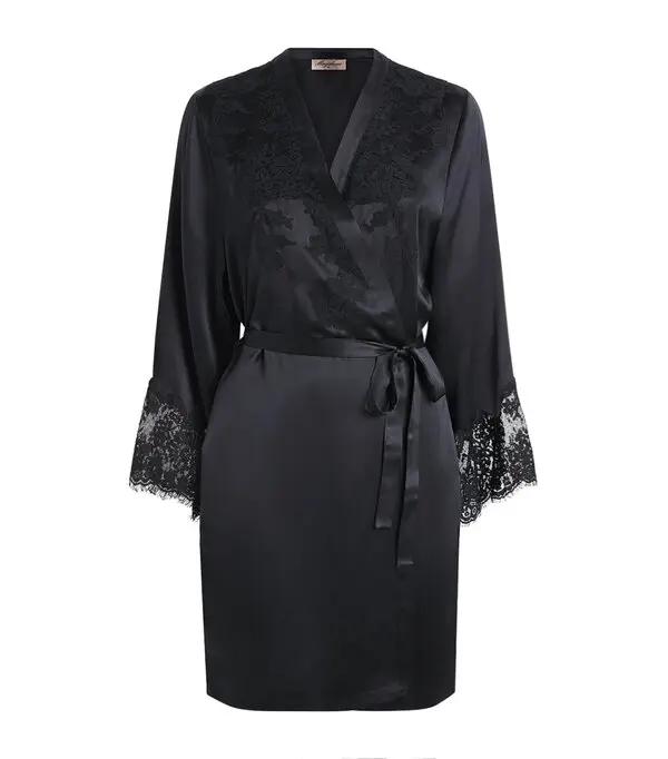 MARJOLAINE Silk Tess Robe - Black