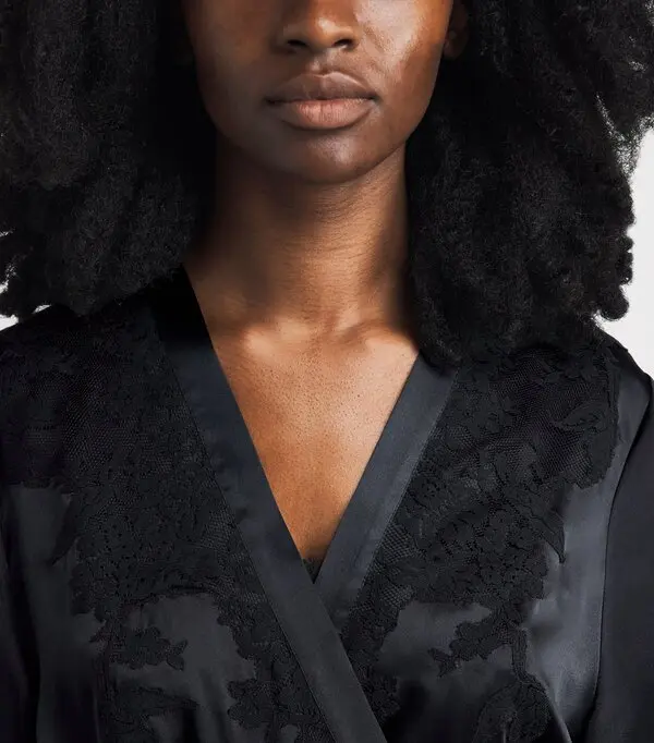 MARJOLAINE Silk Tess Robe - Black