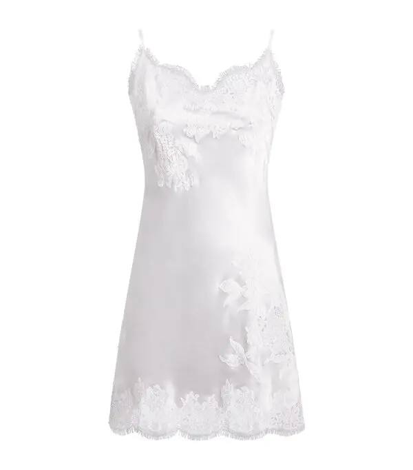 MARJOLAINE Silk Floral Tess Slip Dress - Ivory