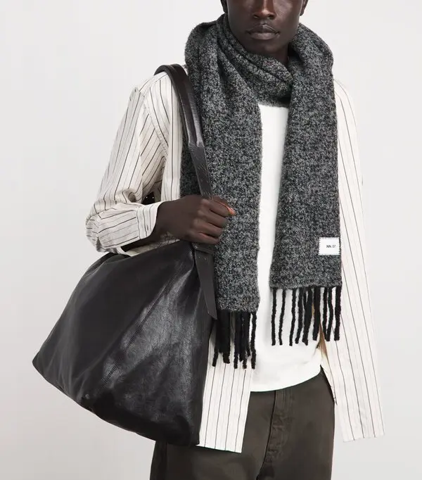 NN.07 Alpaca-wool-blend Fringed Scarf