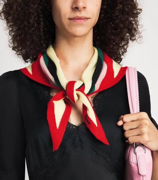 Rixo Wool-cashmere Stripe Triangle Scarf