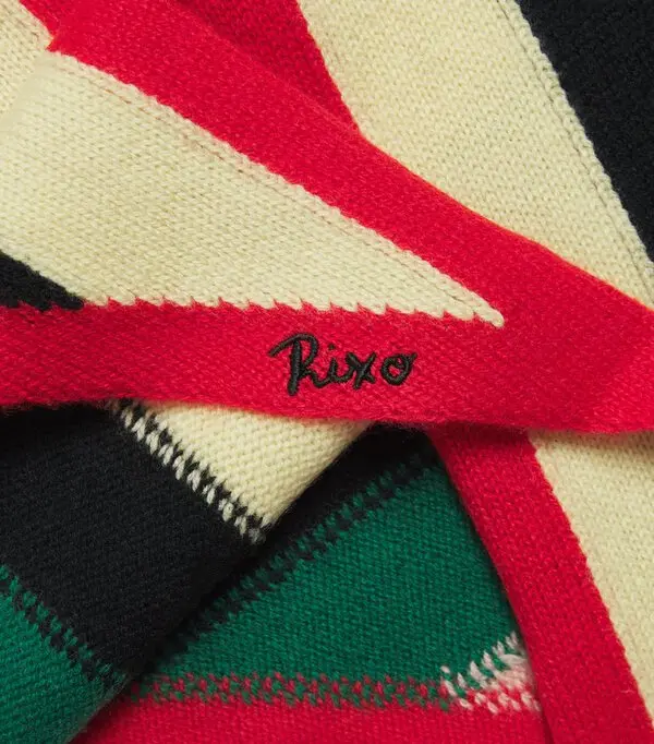 Rixo Wool-cashmere Stripe Triangle Scarf