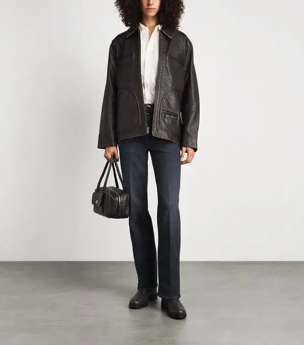 MOTHER The Rambler Zip Sneak High-rise Straight Jeans
