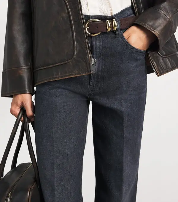 MOTHER The Rambler Zip Sneak High-rise Straight Jeans