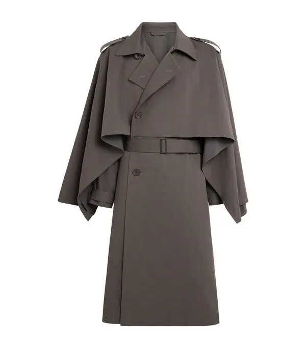Issey Miyake Overlap Trench Coat - Brown