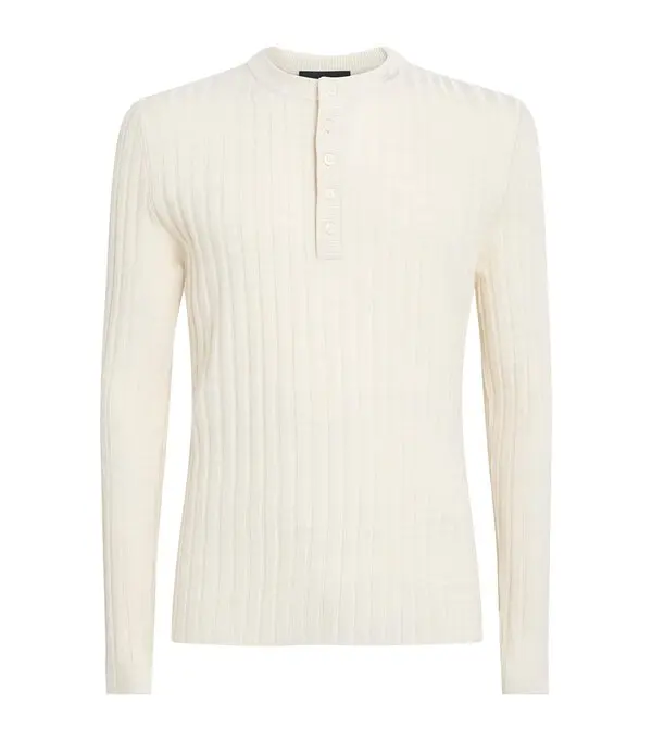 Amiri Wool-blend Script Henley Sweater