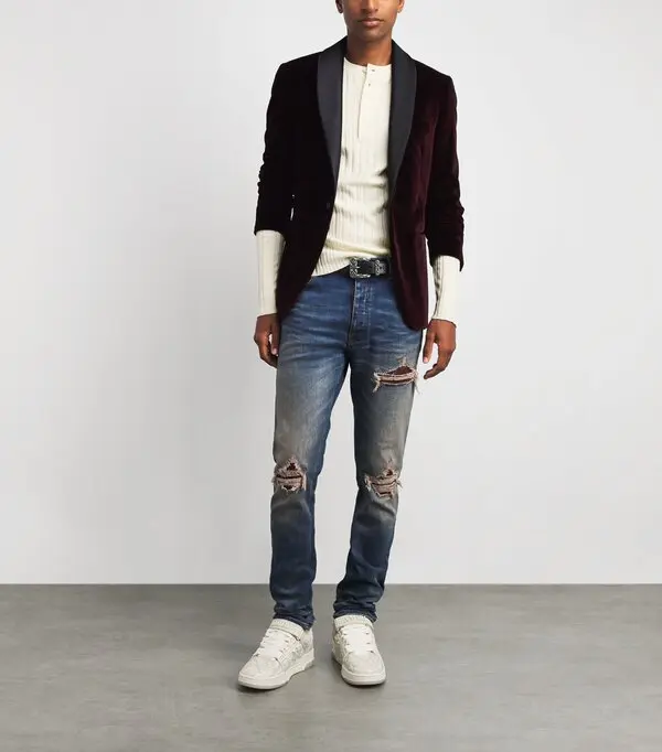 Amiri Wool-blend Script Henley Sweater