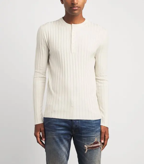 Amiri Wool-blend Script Henley Sweater
