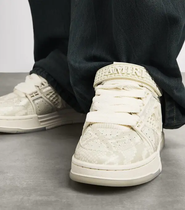 Amiri Leather Snakeskin-effect Skyline Ma Sneakers